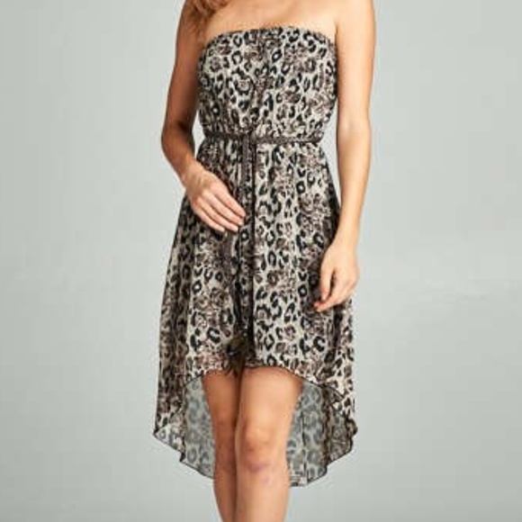 DNA couture | Dresses | Dna Couture Chiffon Jaguar Rose Print Dress ...